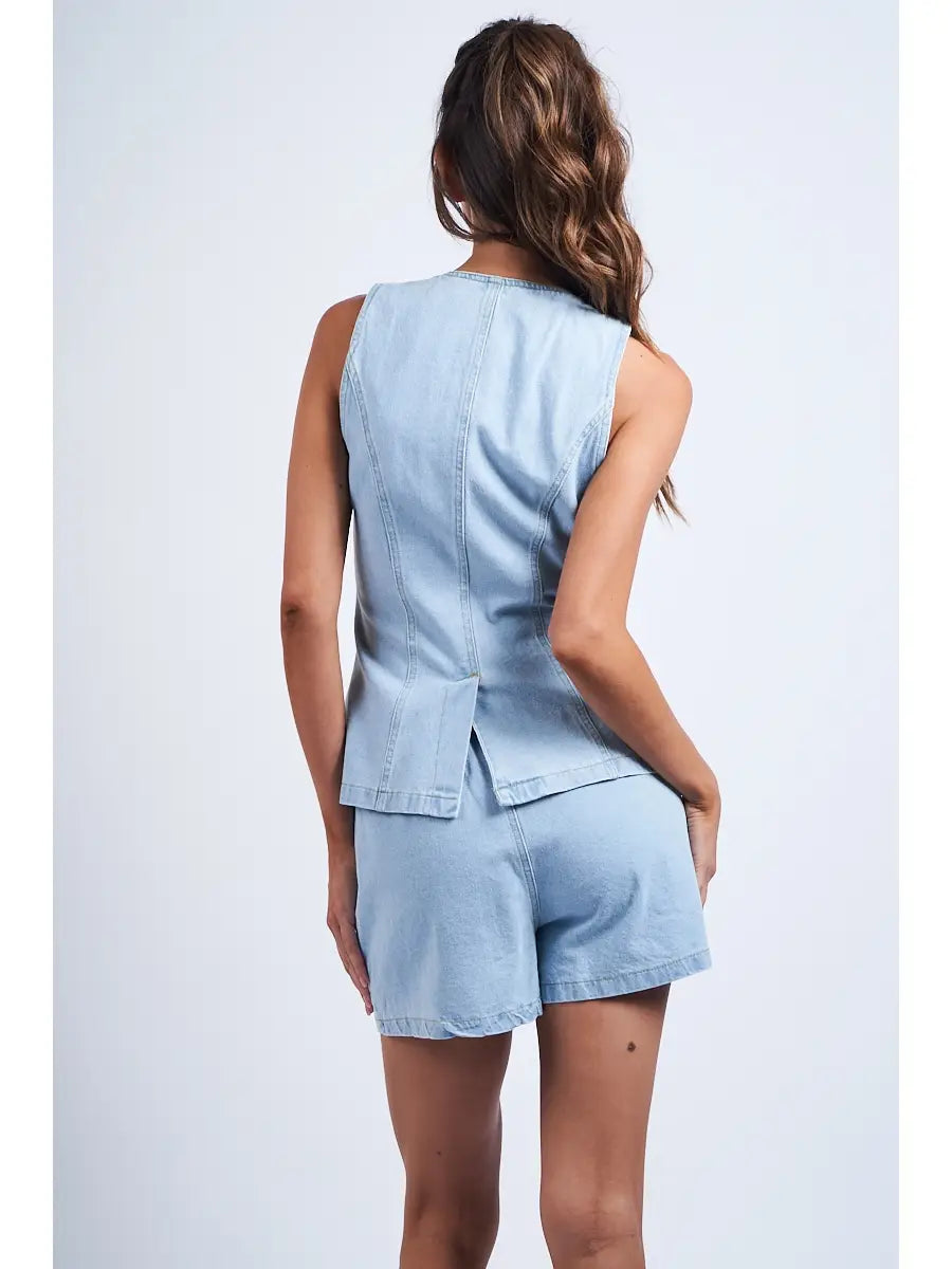 Light Denim Vest Set | Greige Goods